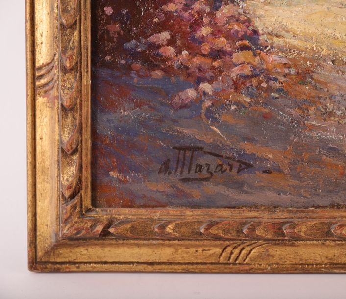 Alphonse Henri Mazard | ÂNE ET POULES À LA GRANGE | MutualArt