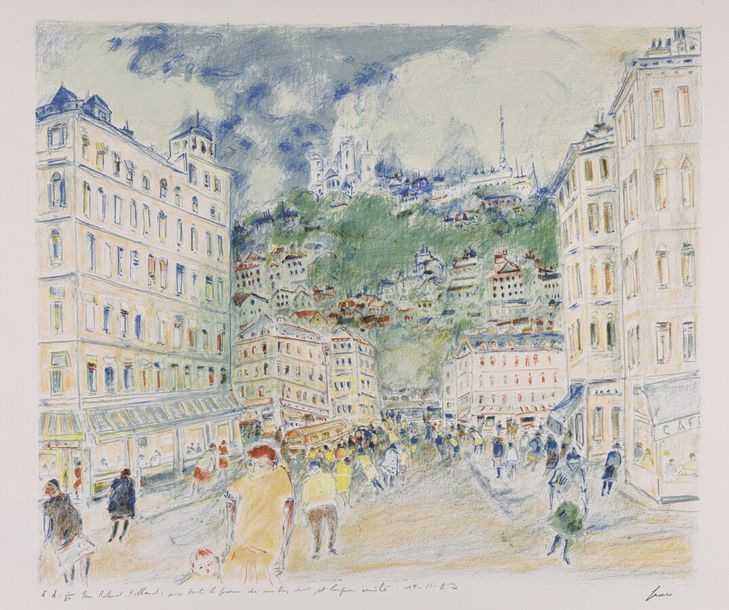 Jean Fusaro | View of Fourvière hill from Place Bellecour | MutualArt
