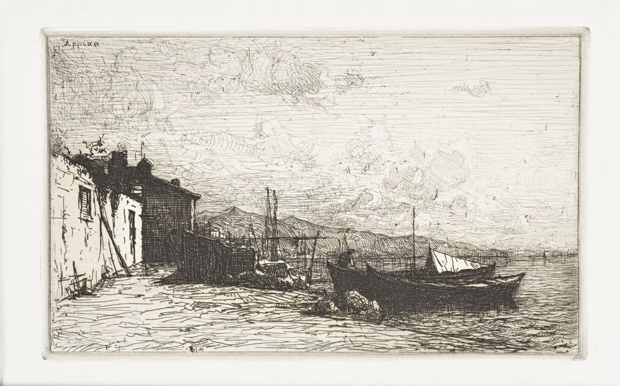 Adolphe Appian | Fishermen's huts on the Italian coast | MutualArt