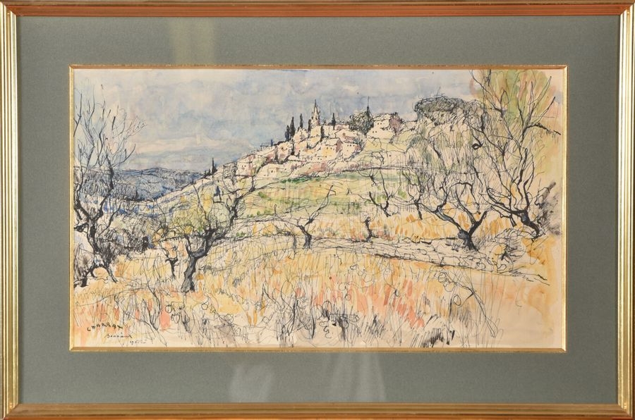 Louis Charrat | View of Bonnieux (1966) | MutualArt