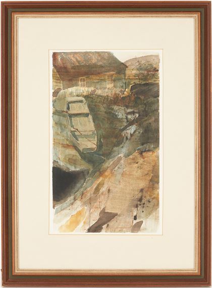 Carl Sublett | Carl Sublett Watercolor, Boat & House, 1968 (1985 ...