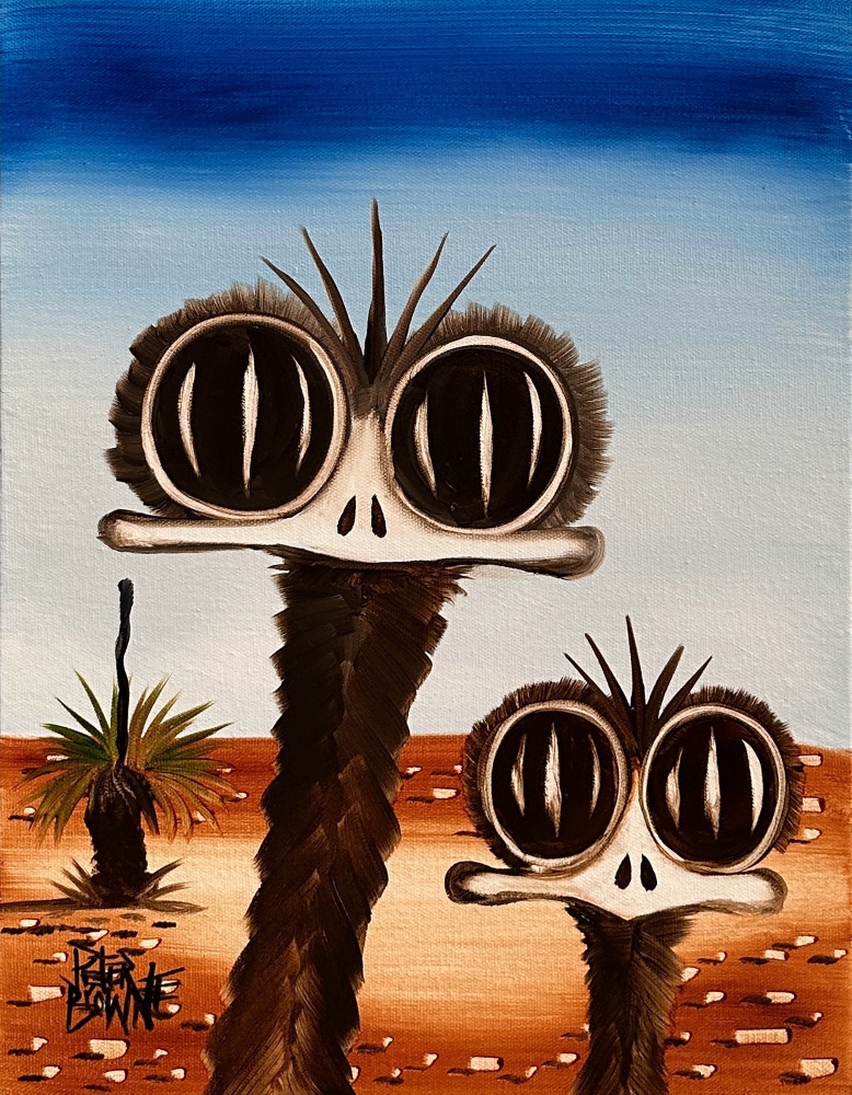Peter Browne | Two Emus | MutualArt