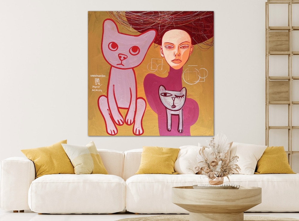 Constantine Popov | Bebe with Cats | MutualArt