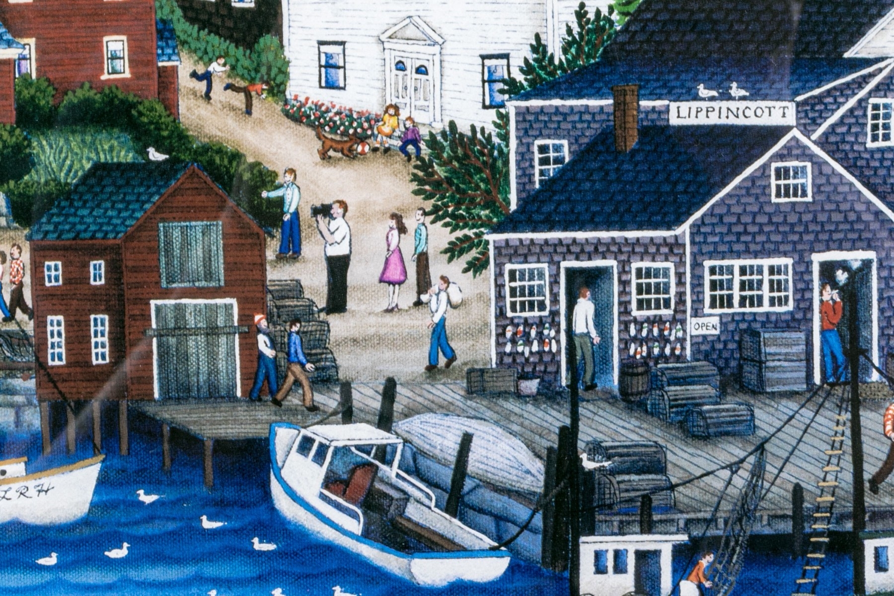 Kathy Jacobsen | Folk Art Harbor View | MutualArt