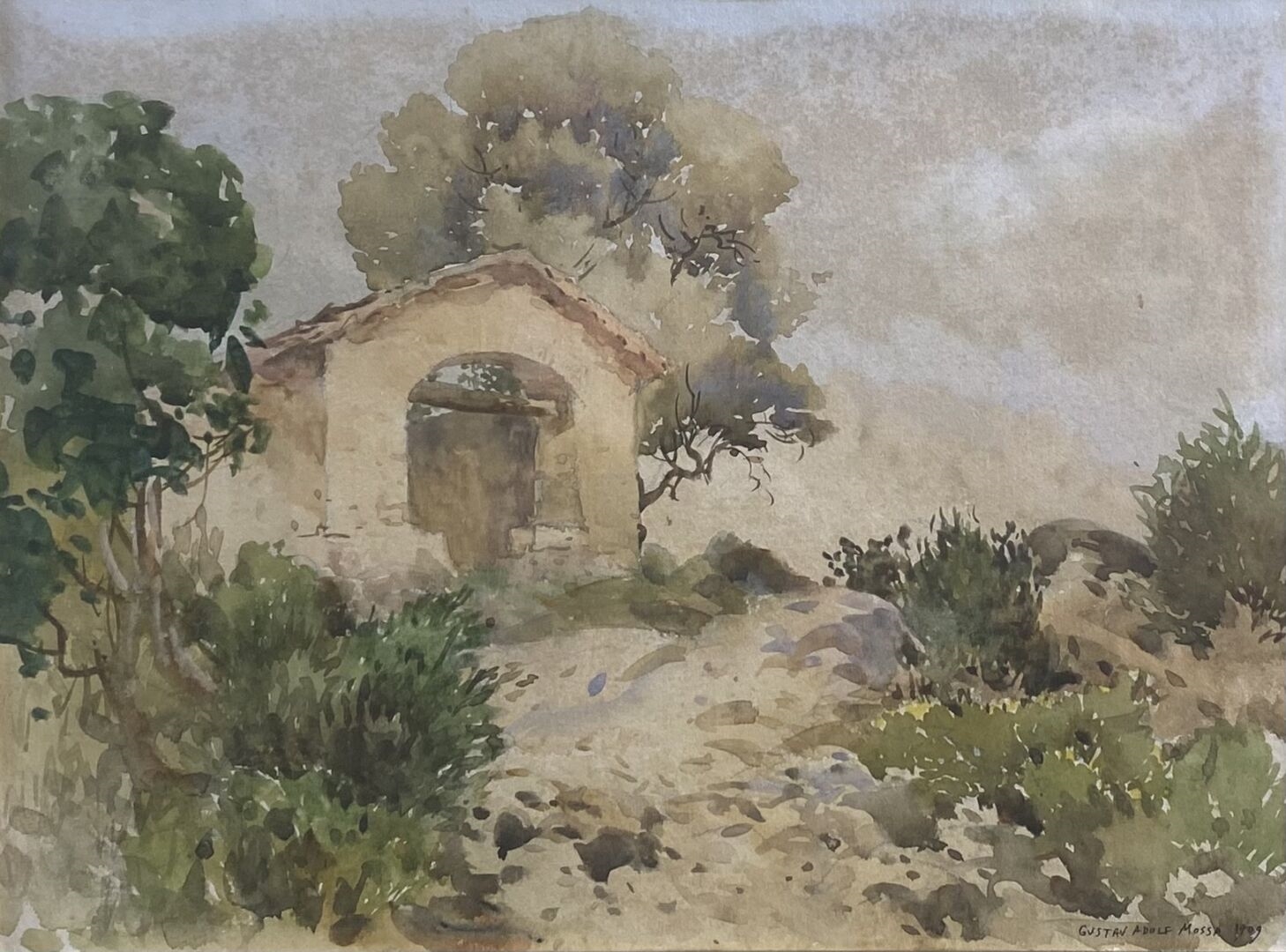 Gustave Adolphe Mossa | Ruines dans l’arrière-pays (1909) | MutualArt