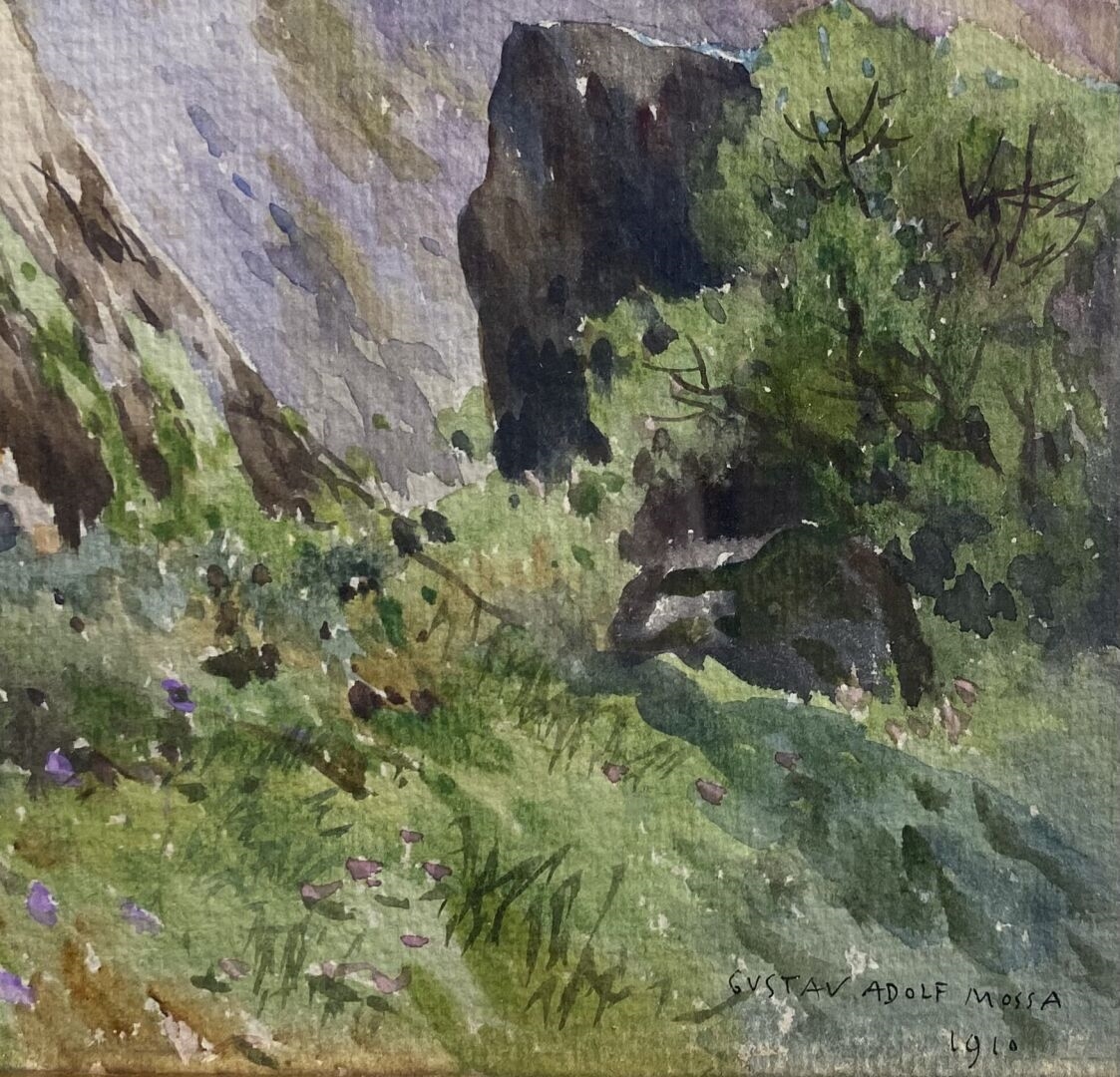 Gustave Adolphe Mossa | La cabane dans l’arrière pays (1910) | MutualArt