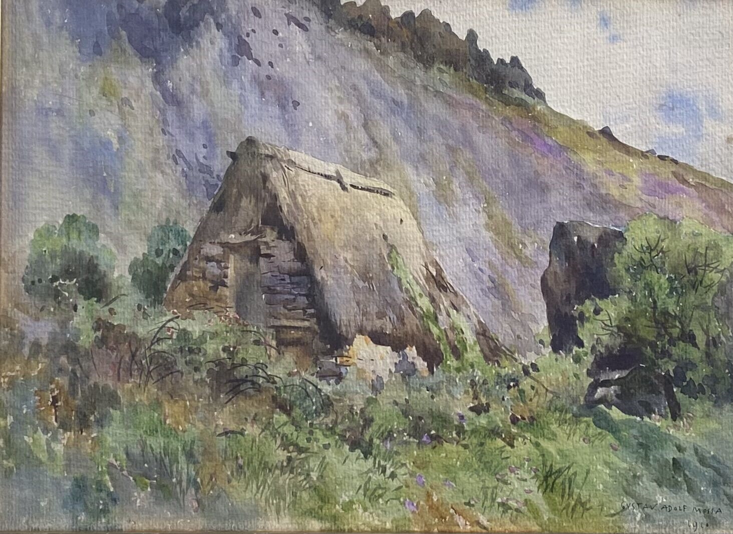 Gustave Adolphe Mossa | La cabane dans l’arrière pays (1910) | MutualArt