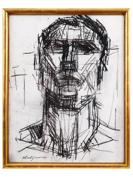 Alberto Giacometti | Charcoal on paper drawing attributed to Alberto ...