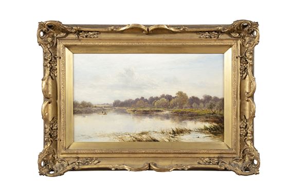 Alfred Walter Williams | 'Tranquil River Landscape With Figures and ...