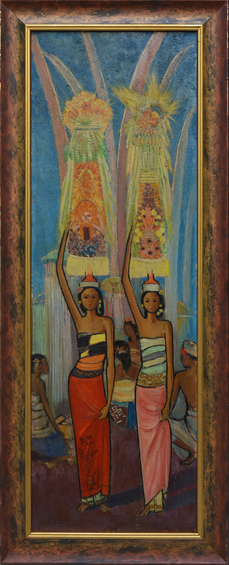 Lim Kwie Bing | Balinese Women with Offerings | MutualArt