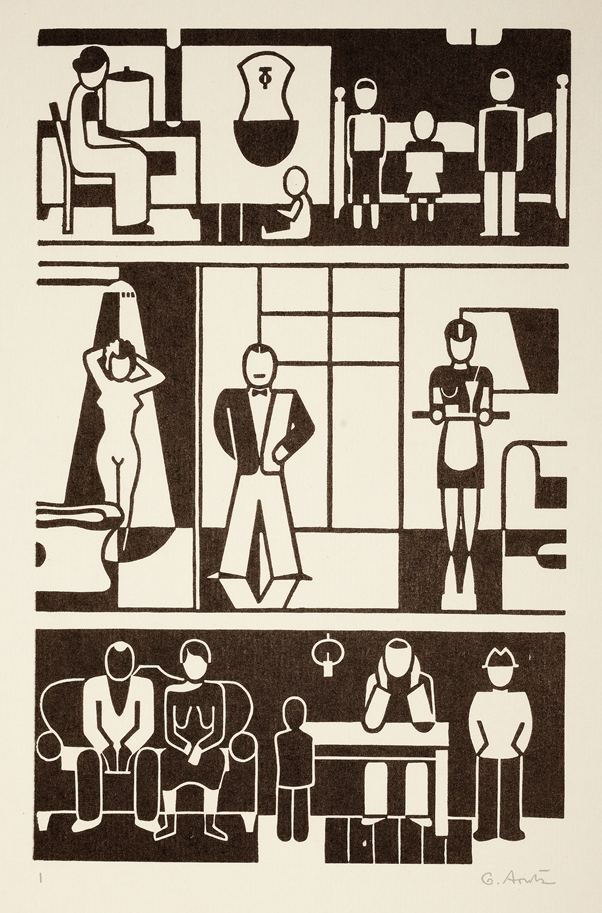 Gerd Arntz | Zwölf Häuser der Zeit | MutualArt