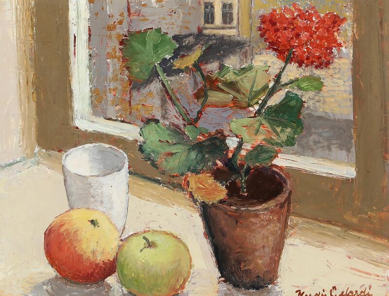 Herdis Gelardi | Still life with flowers and fruits | MutualArt