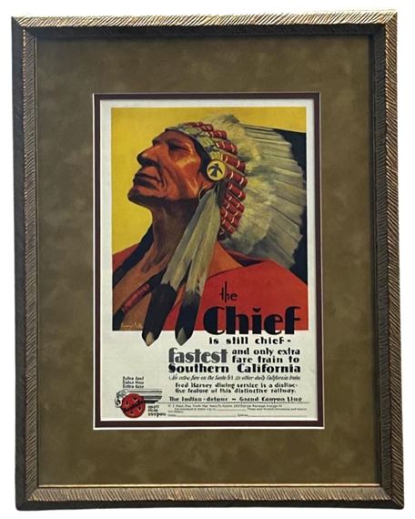 Hernando Villa | The Chief Santa Fe Railroad Poster (1929) | MutualArt