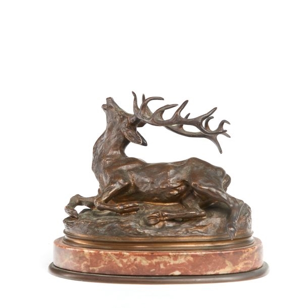 Louis Vidal | Wounded stag | MutualArt