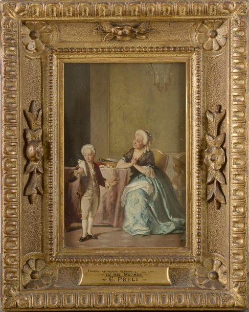C. Preli | Young boy reading a letter to his mother | MutualArt
