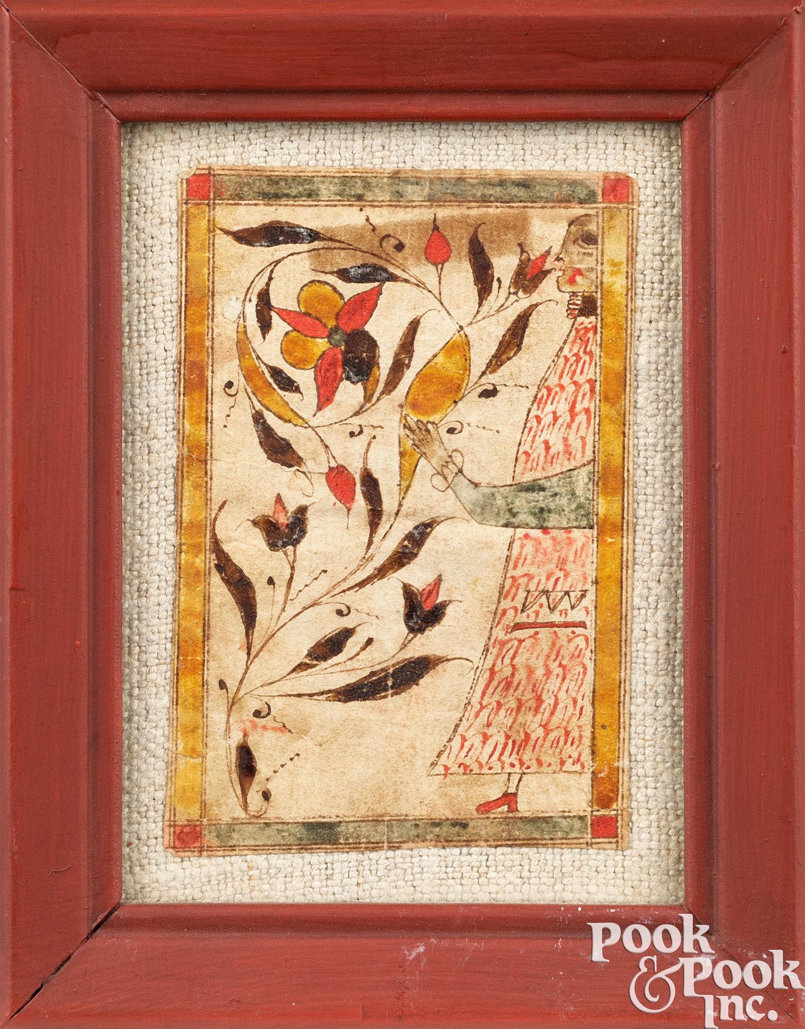 Pennsylvania School | fraktur award of merit, of a figure holding a ...