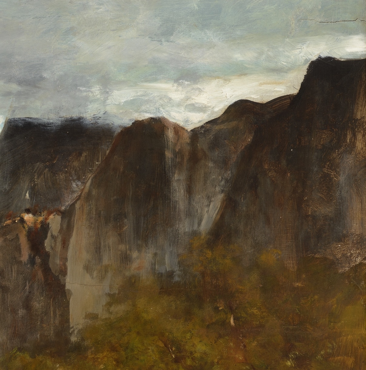 Thomas Hill | painting depicting the Yosemite Valley with a center ...