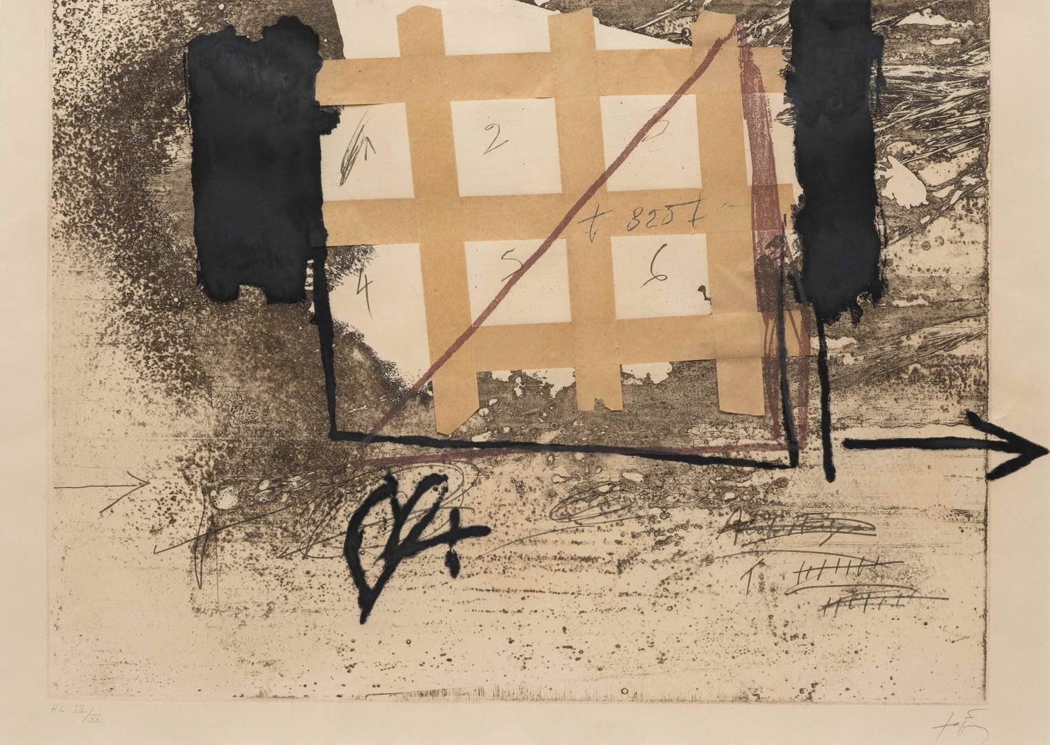 Antoni Tàpies | Grille de papier collé (Glued paper grid) | MutualArt