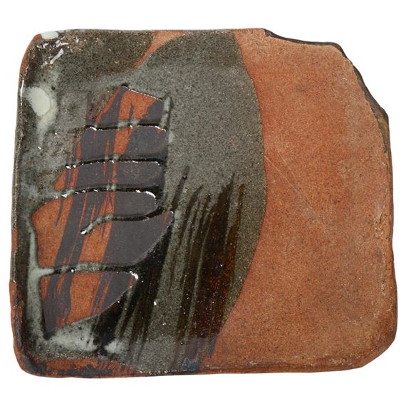 Janet Leach | a stoneware Japanese style slab dish | MutualArt