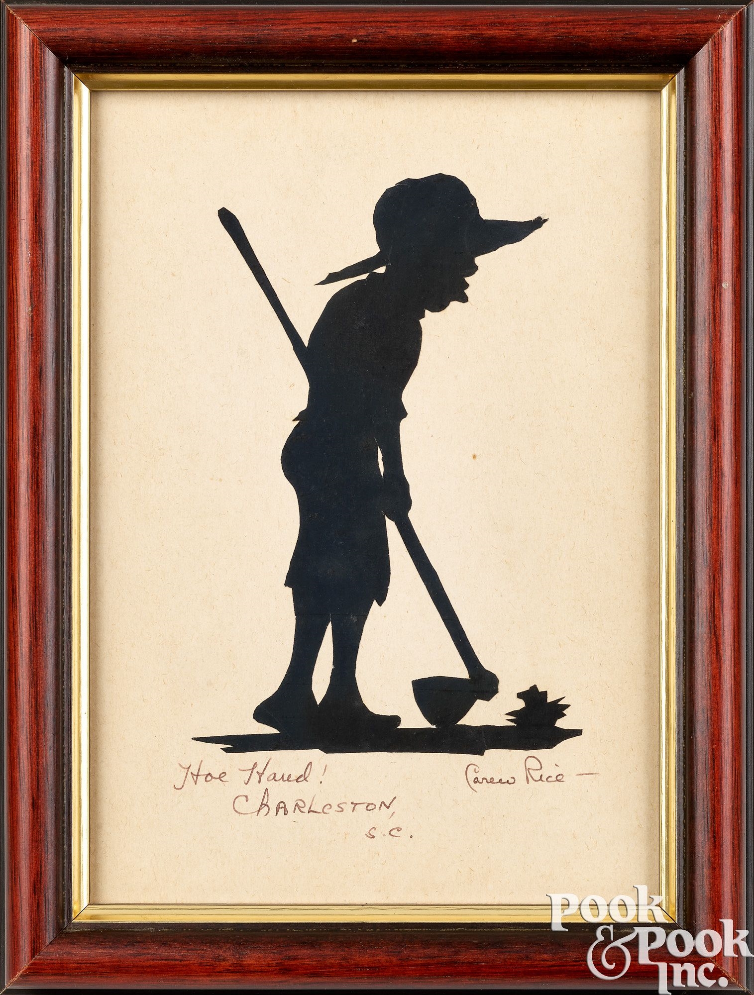 Carew Rice | pair of silhouettes of a man with garden hoe and woman ...