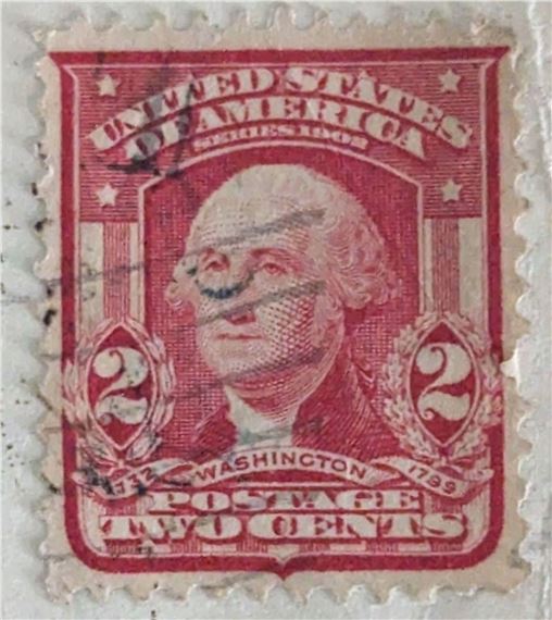 Georges Washington | Rare George Washington Red 2 Cent Stamp | MutualArt