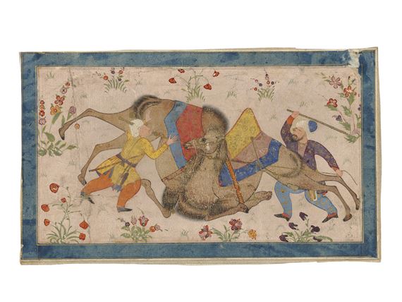 Safavid School, 16th Century | A CAMEL FIGHT | MutualArt