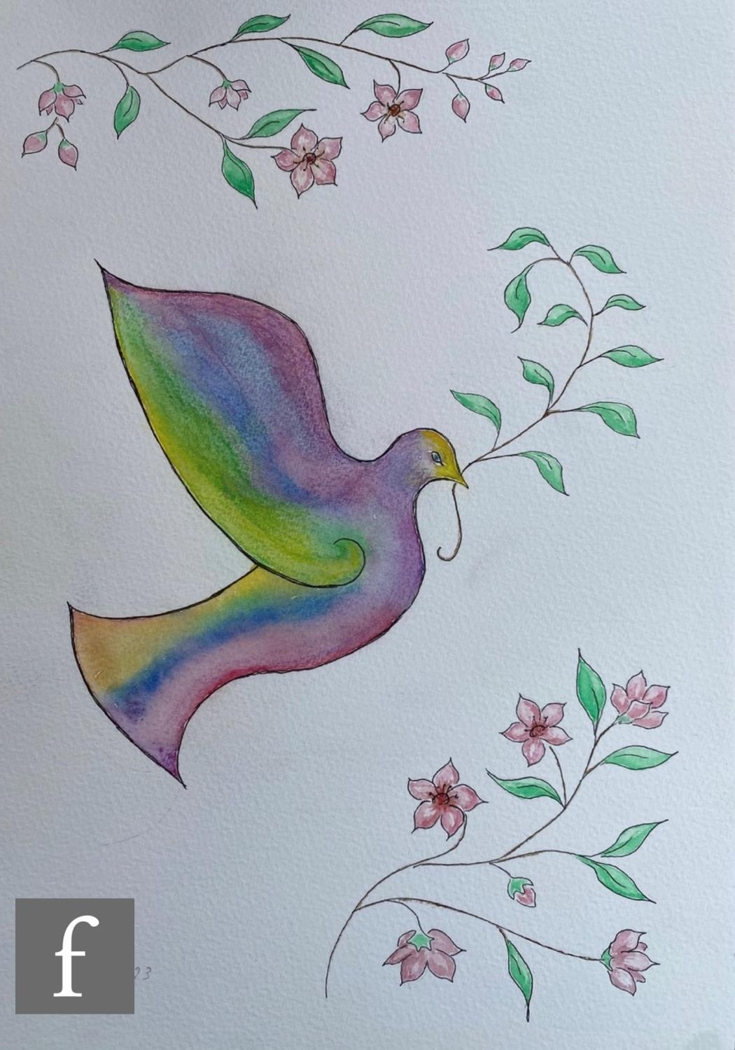 Pam Goss | Dove with a branch | MutualArt