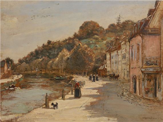 Jean-François Raffaëlli | Figures on a Quai Beside a River an | MutualArt