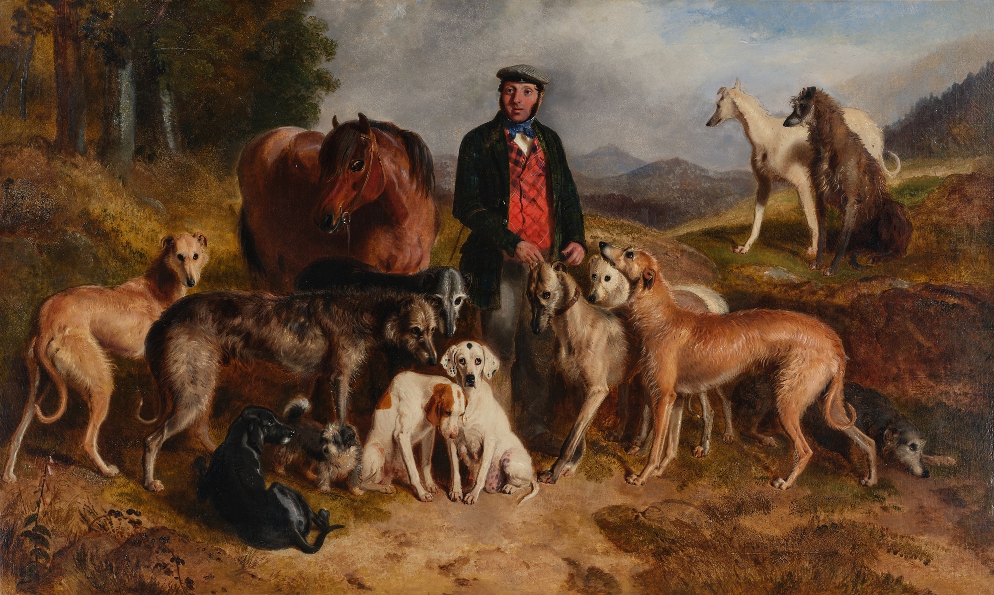 Edward Walter Webb | A Keeper and His Hounds in the Scottish | MutualArt