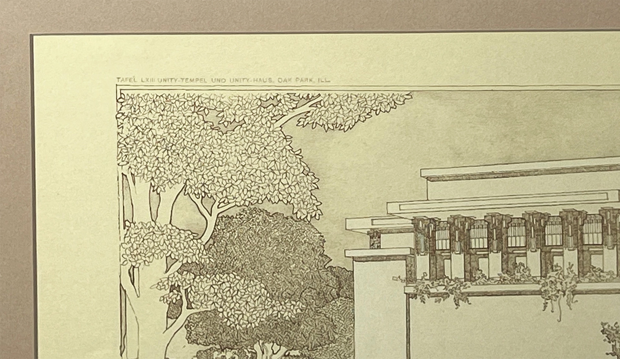 Frank Lloyd Wright | TAFEL LXIII AUFRISS UND QUERSCHNITT VOM UNITY ...