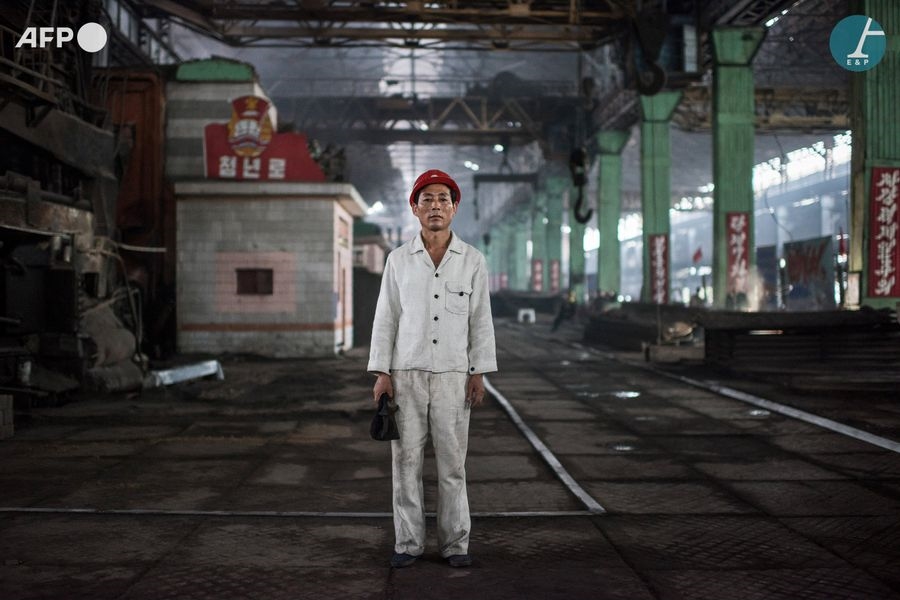 Ed Jones | Worker Kang Chol-Su at the Chollima steel complex | MutualArt