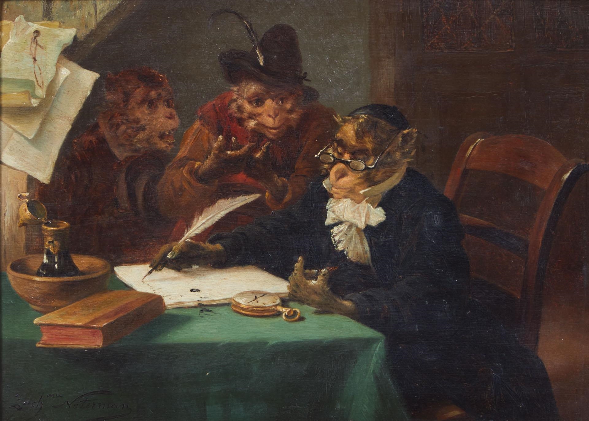 Zacharie Noterman | Les singes savants | MutualArt