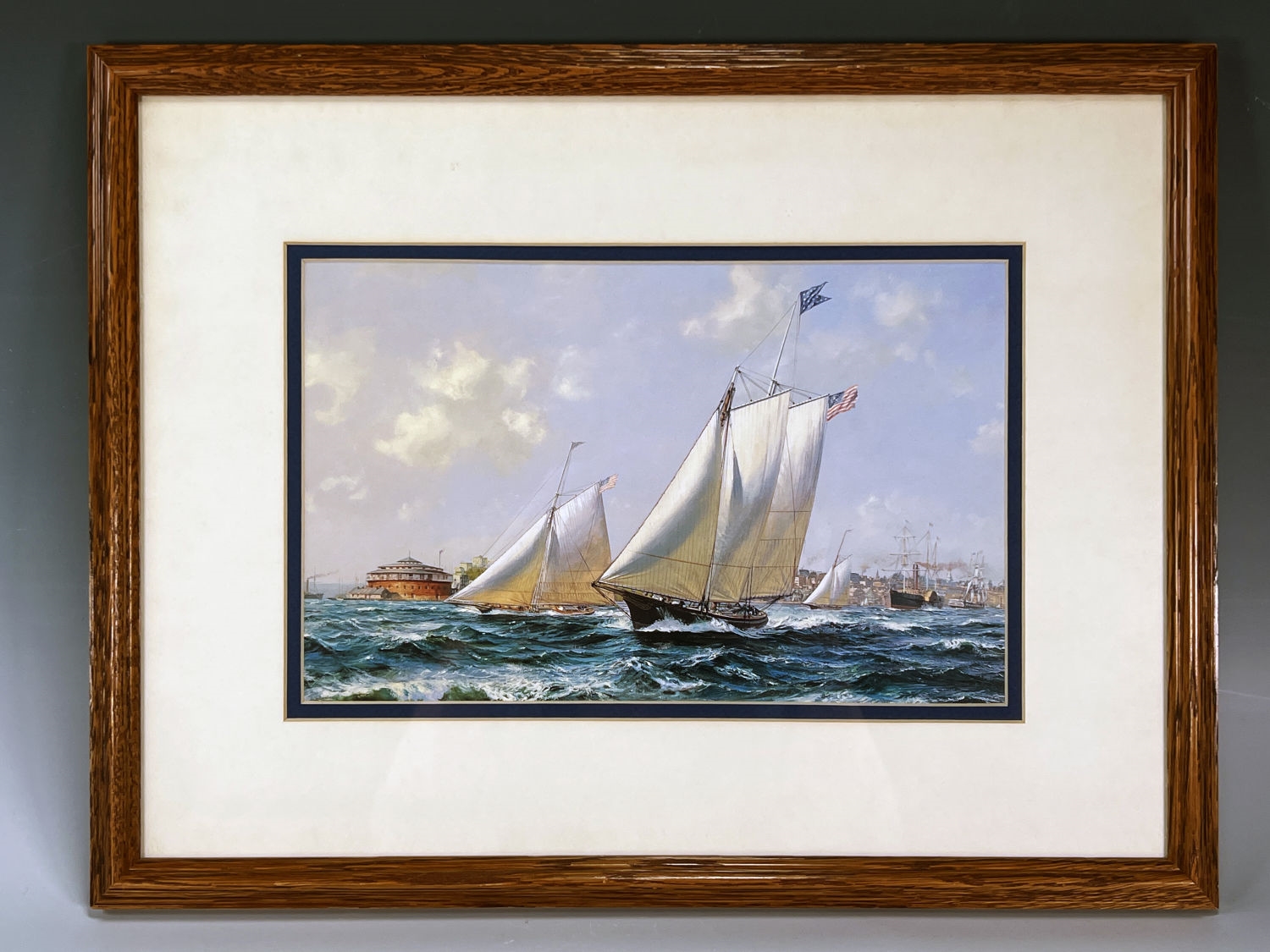 Schooner | PRINT OF MID 1800S SCHOONER YACHT AMERICA AND SLOOP MARIA ...