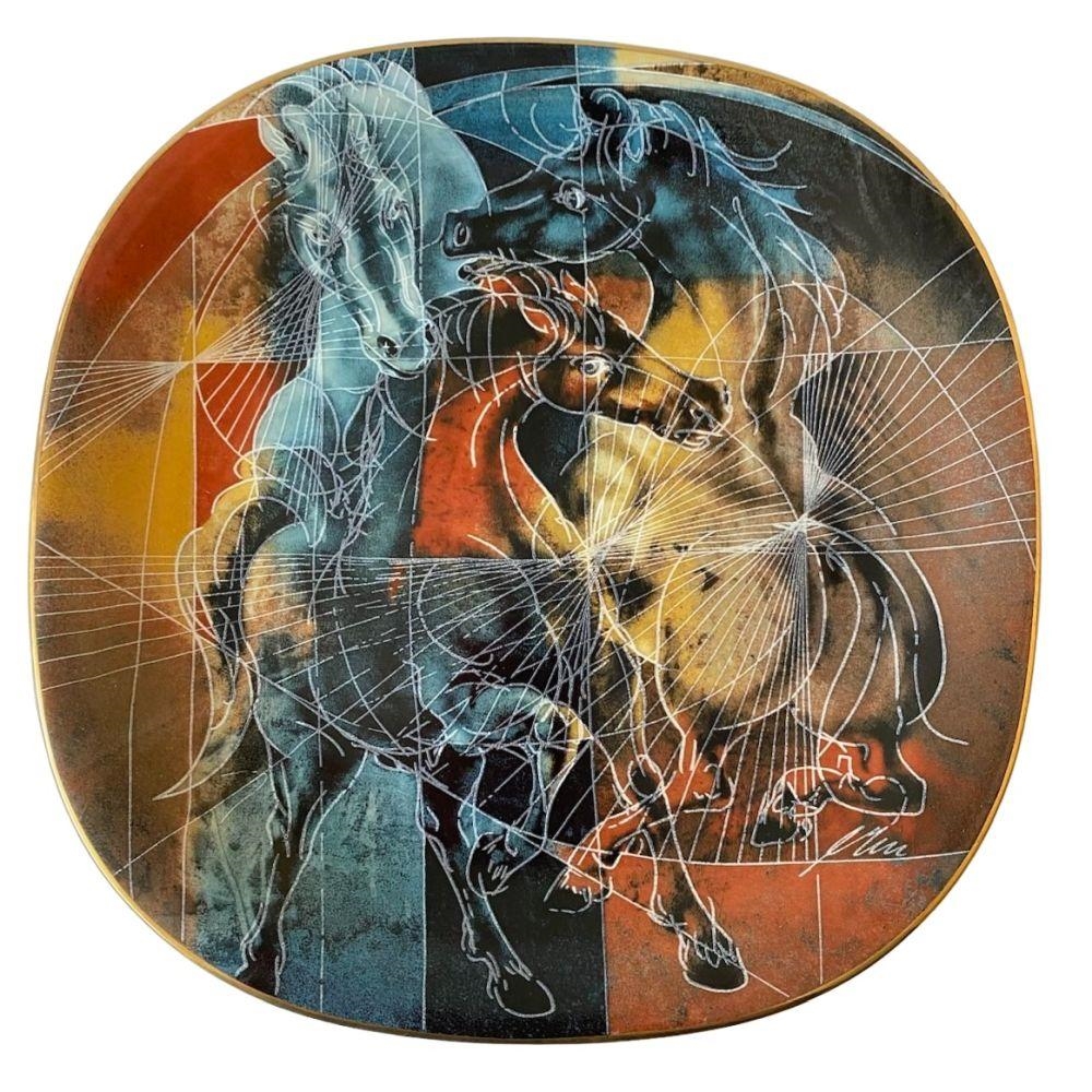 Hans Erni | Three Horses Playing (1993) | MutualArt