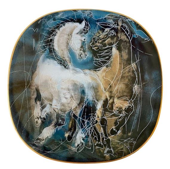 Hans Erni | Encounter of Stallion and Mare (1993) | MutualArt