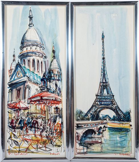 Marius Girard | Beautifully gesturally drawn with pops of color in blue ...