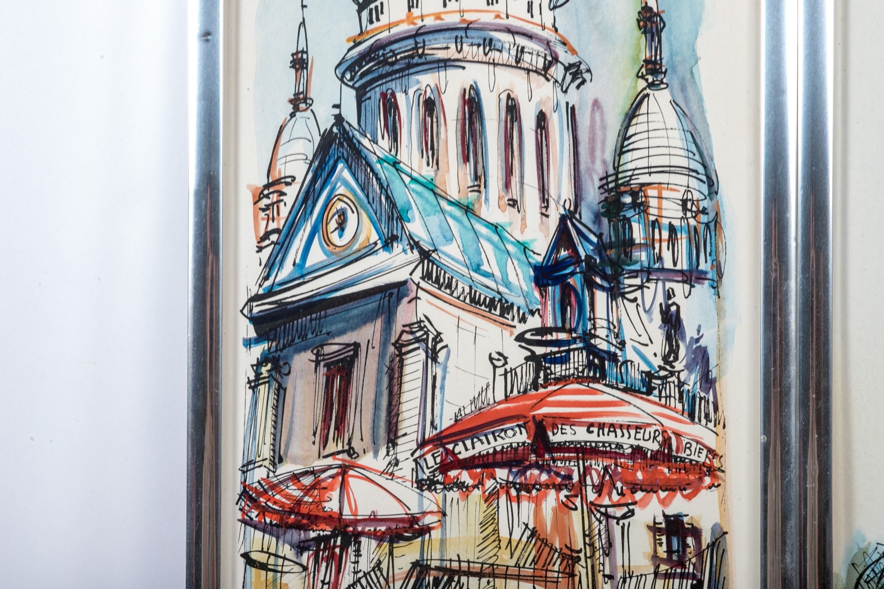 Marius Girard | Beautifully gesturally drawn with pops of color in blue ...