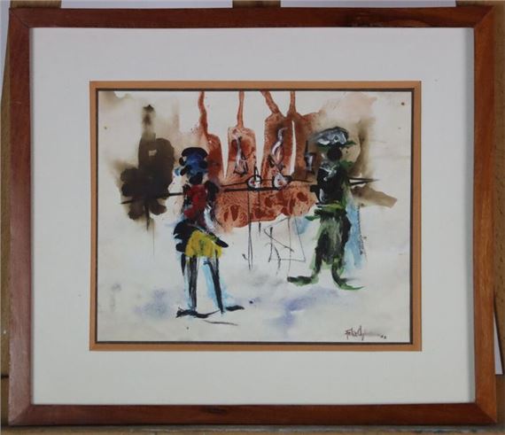 Felix Agbokou | Composition with two figures | MutualArt