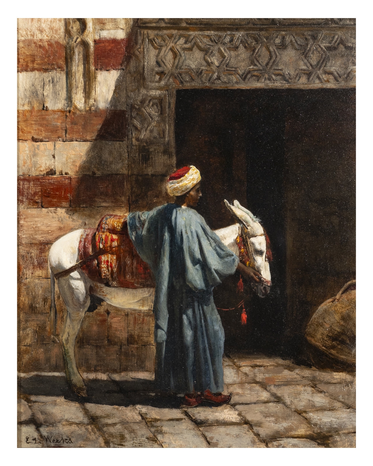 Edwin Lord Weeks | Man Leading a Donkey | MutualArt