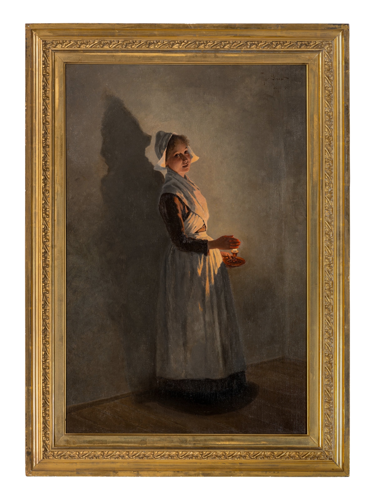 Theodor Grust | Candlelight Reflection (1890) | MutualArt