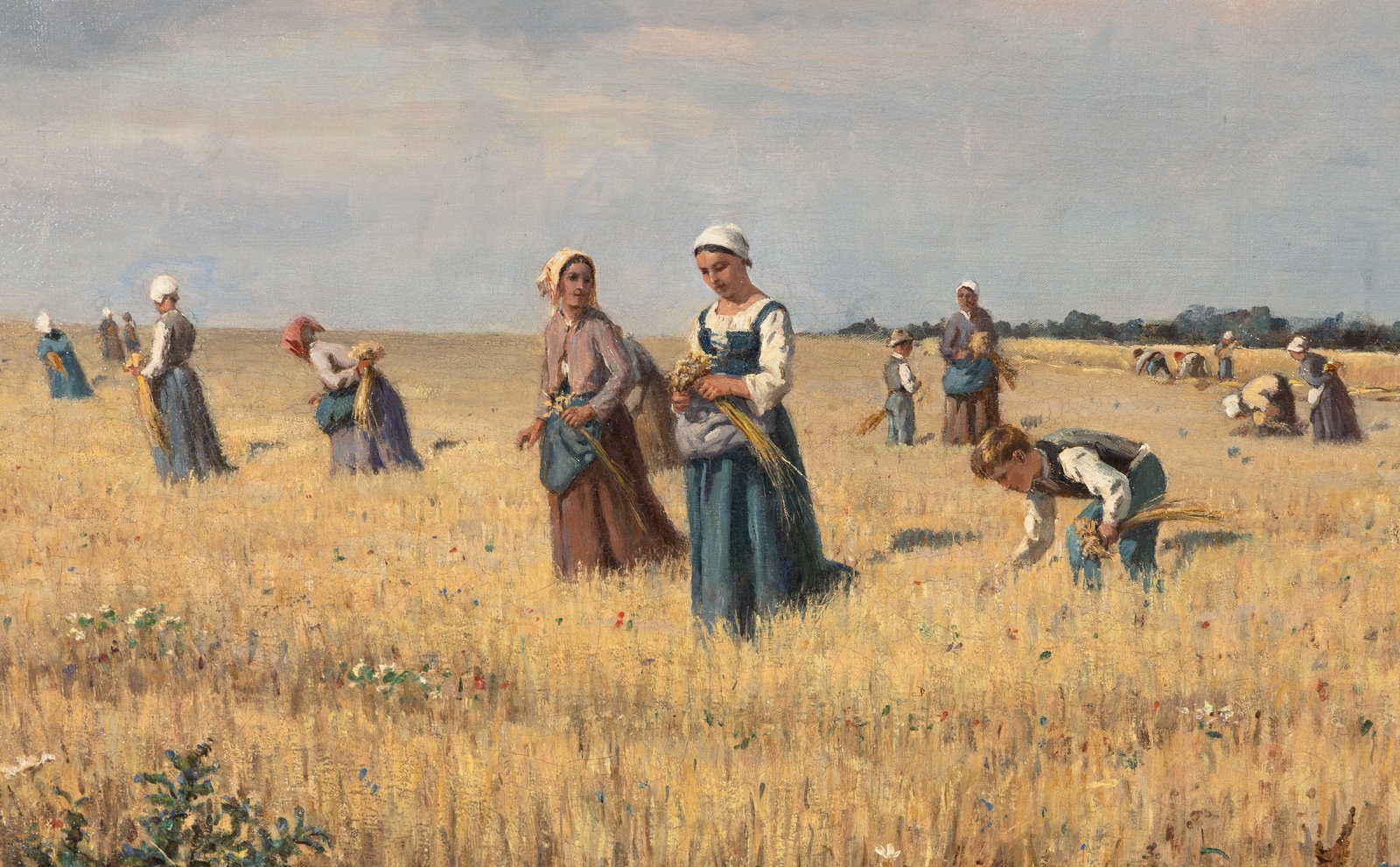 Armand Beauvais | Les glaneuses dans les Chaumes-Berry (1875) | MutualArt