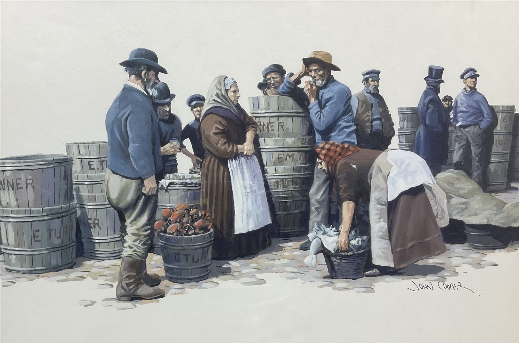 John Cooper | Fisherpeople at Coffee House Corner Where Fish Auctions ...