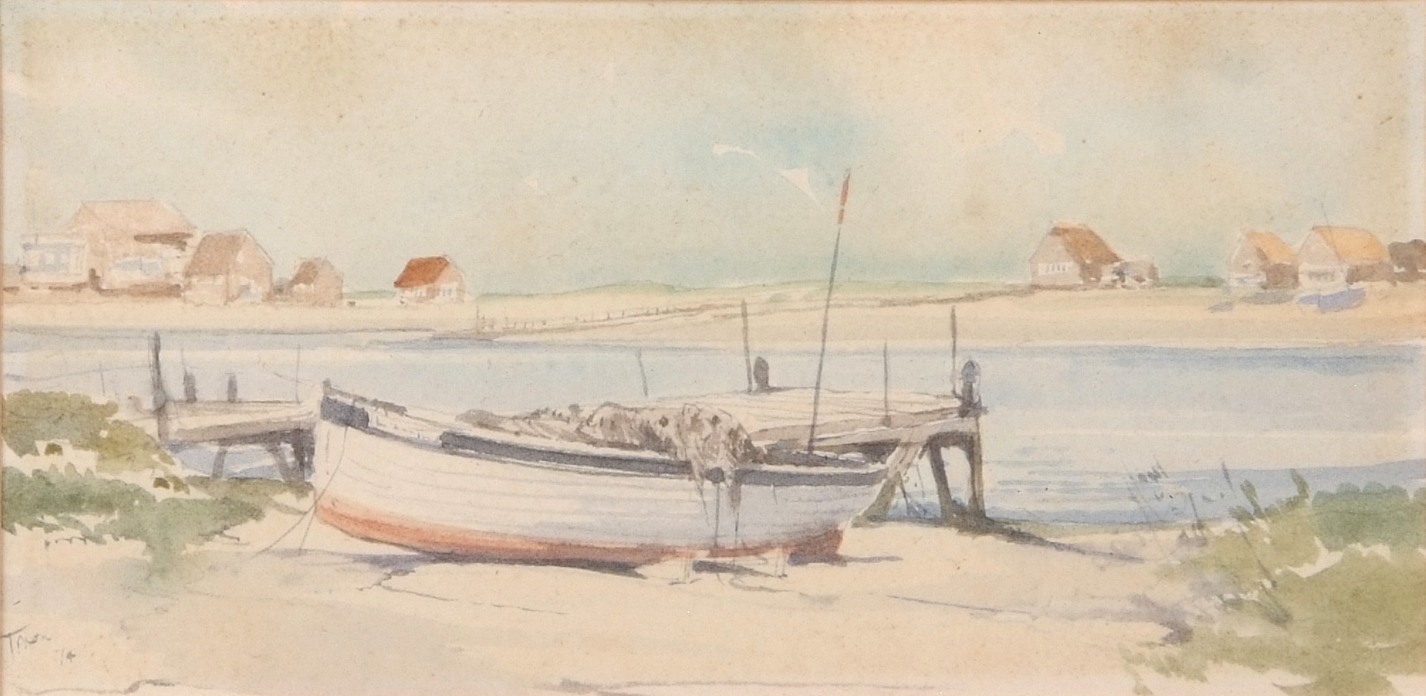 Jason Partner | Beached boat at Overy Staithe (1974) | MutualArt