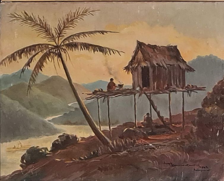 Joseph Ramamankamongjy | Trano Falafa et palmier (1943) | MutualArt