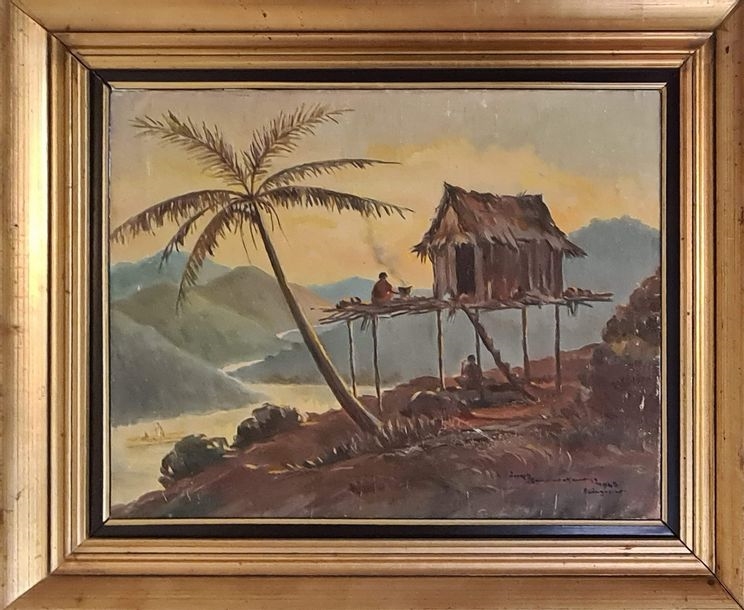 Joseph Ramamankamongjy | Trano Falafa et palmier (1943) | MutualArt