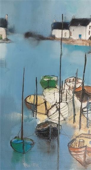 Jean-paul Ferron | Village by the water | MutualArt