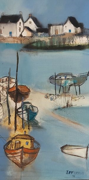 Jean-paul Ferron | Village by the water | MutualArt