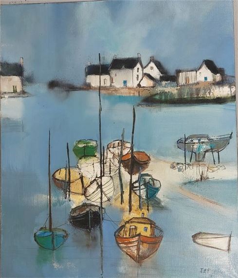 Jean-paul Ferron | Village by the water | MutualArt