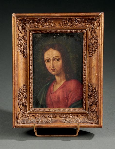 French School, 19th Century | Portrait of a saint Oil on copper 15.5 x ...
