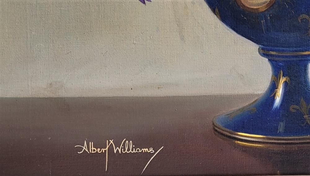Albert Williams | Still life of flowers in a Sevres style vase | MutualArt